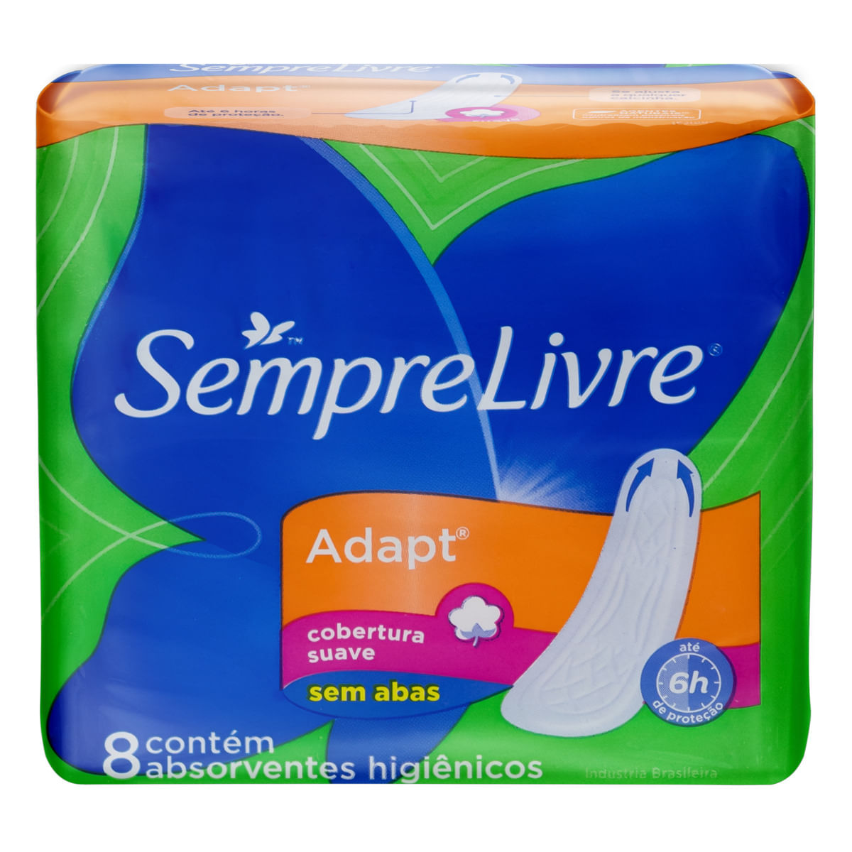 Absorvente Sempre Livre Cobertura Suave sem Abas Adapt com 8 Unid ...
