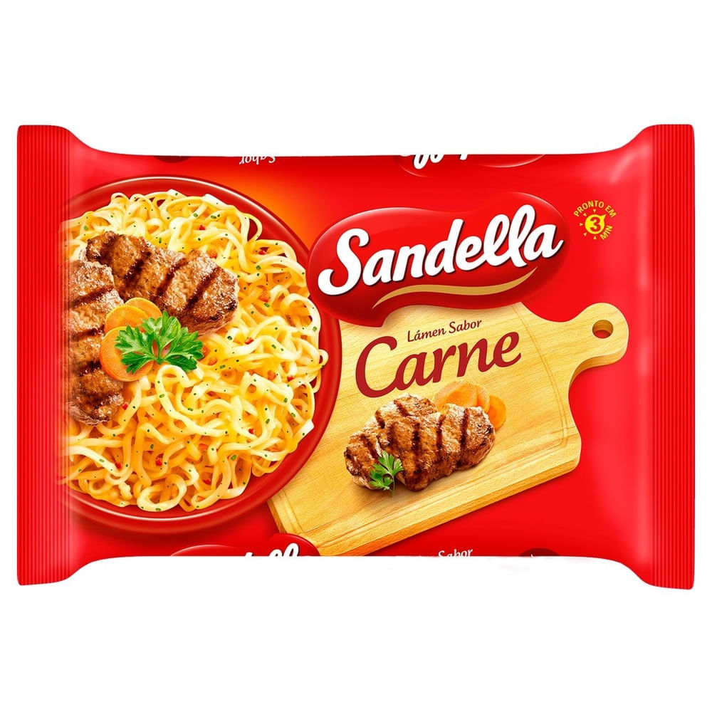 Macarrão Instantâneo Lámen Sandella Carne Pacote 85g | Bretas Supermercado