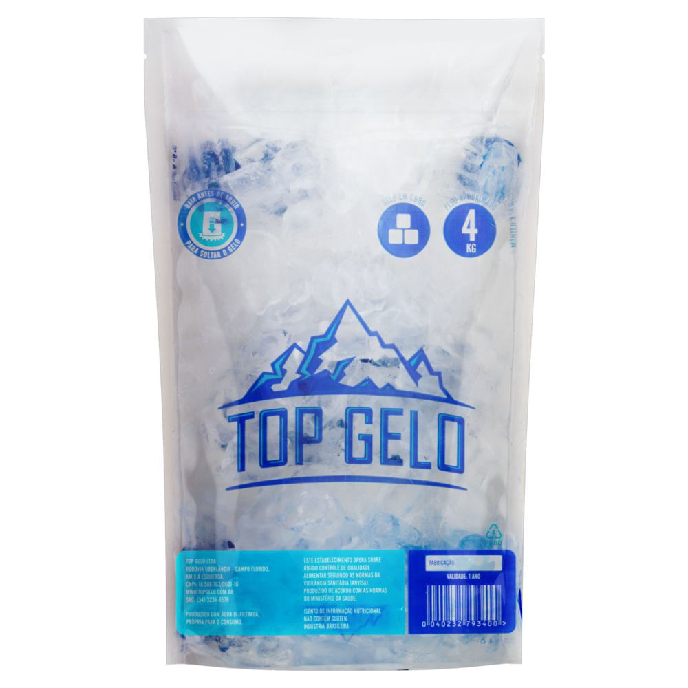 Gelo em Cubo Top Gelo 4Kg | Bretas Supermercado
