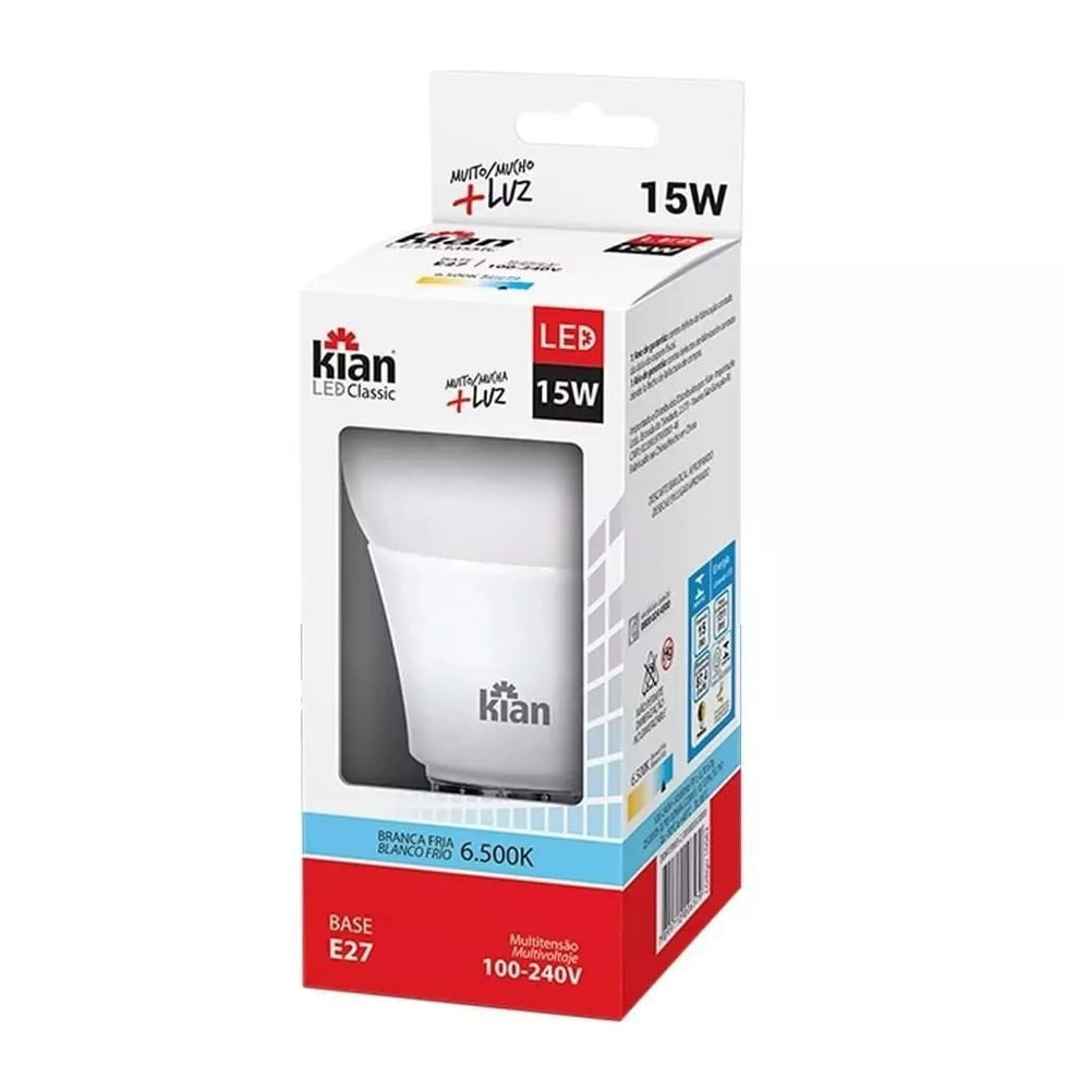 Lâmpada Kian Led 15W 6500K Branca Bivolt | Bretas Supermercado