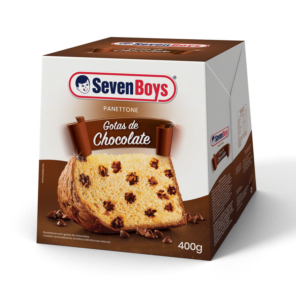 Panettone Seven Boys Gotas de Chocolate 400g | Bretas Supermercado
