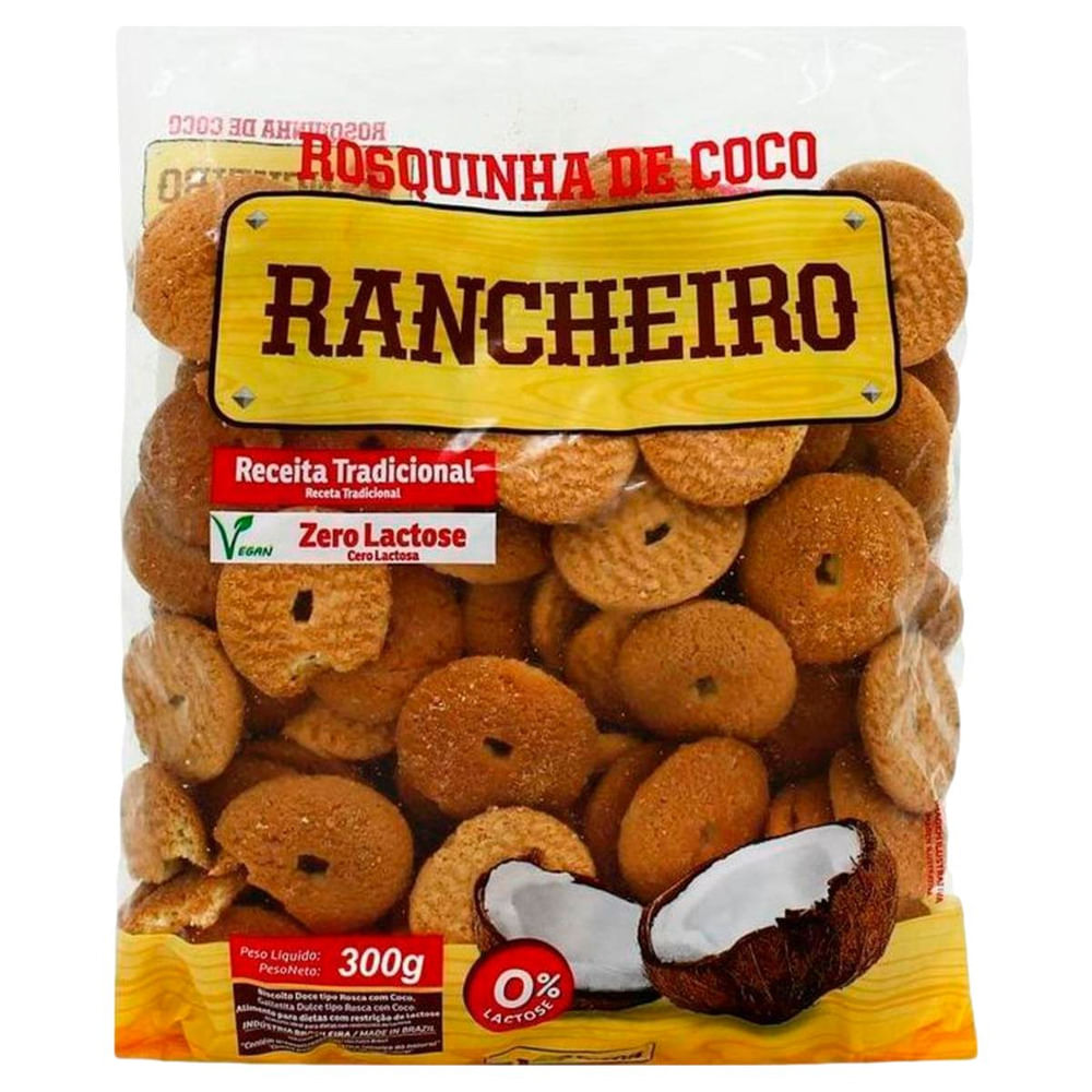 Biscoito Rosquinha Rancheiro Coco 300g | Biscoito Doce | Bretas Biscoito Rosquinha Rancheiro Coco 300g | Biscoito Doce | Bretas
