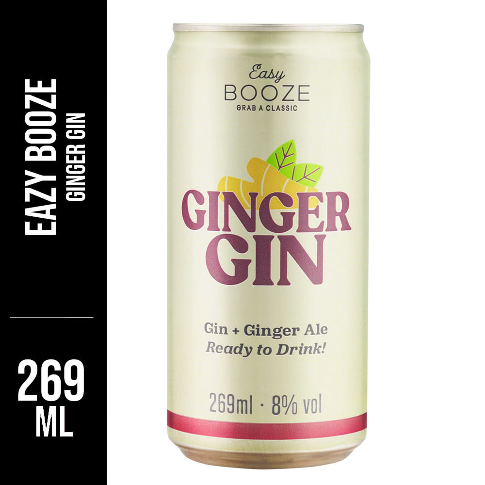 Bebida Mista Alcoólica Gaseificada Gin + Ginger Ale Easy Booze Lata ...