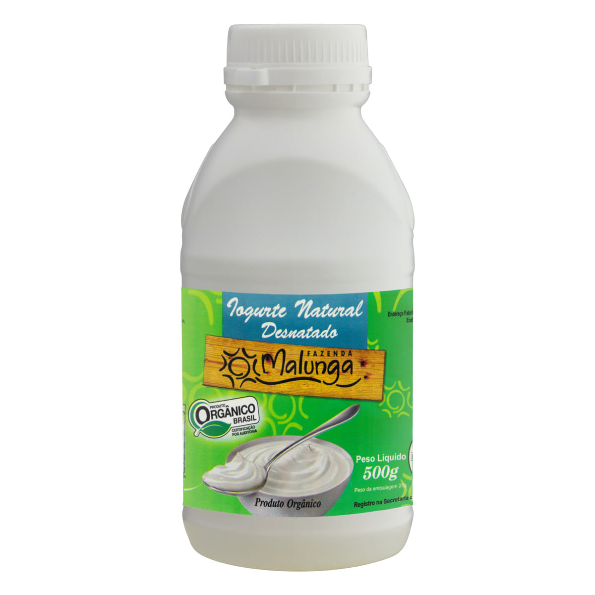 Iogurte Desnatado Orgânico Fazenda Malunga Natural Garrafa 500g ...