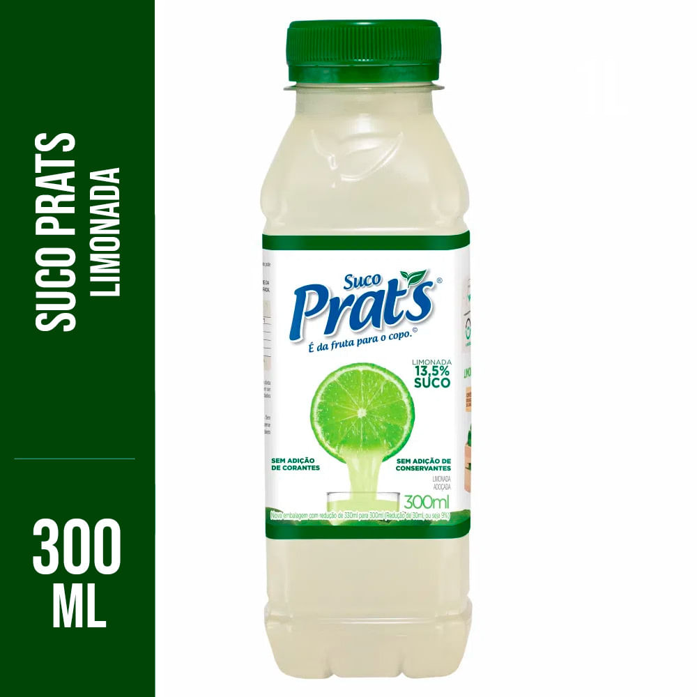 Suco Prats Limonada Adoçada Garrafa 300ml | Bretas Supermercado