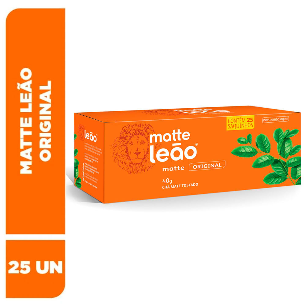 Chá Matte Leão Natural Caixa 40g com 25 Unidades | Bretas Supermercado