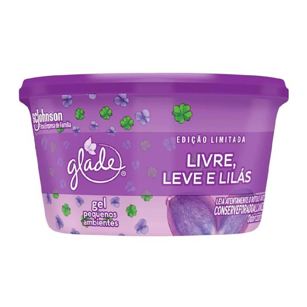 Odorizador de Ambiente em Gel Glade Livre, Leve e Lilás Pote 70g ...
