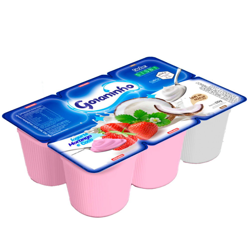Iogurte Goianinho Polpa Morango e Coco 510g | Bretas Supermercado