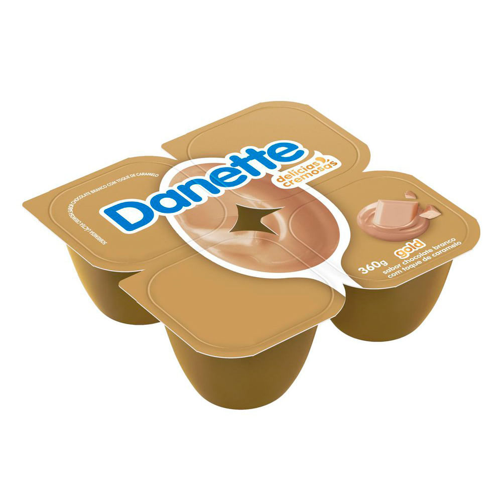 Sobremesa Láctea Danette Gold Chocolate Branco c/ Toque de Caramelo ...