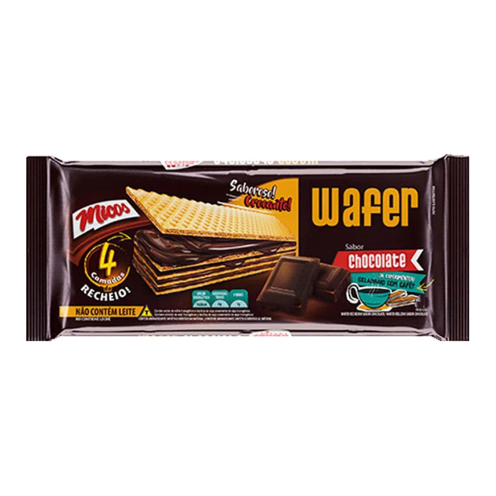 Biscoito Wafer Micos Chocolate 78g | Bretas Supermercado
