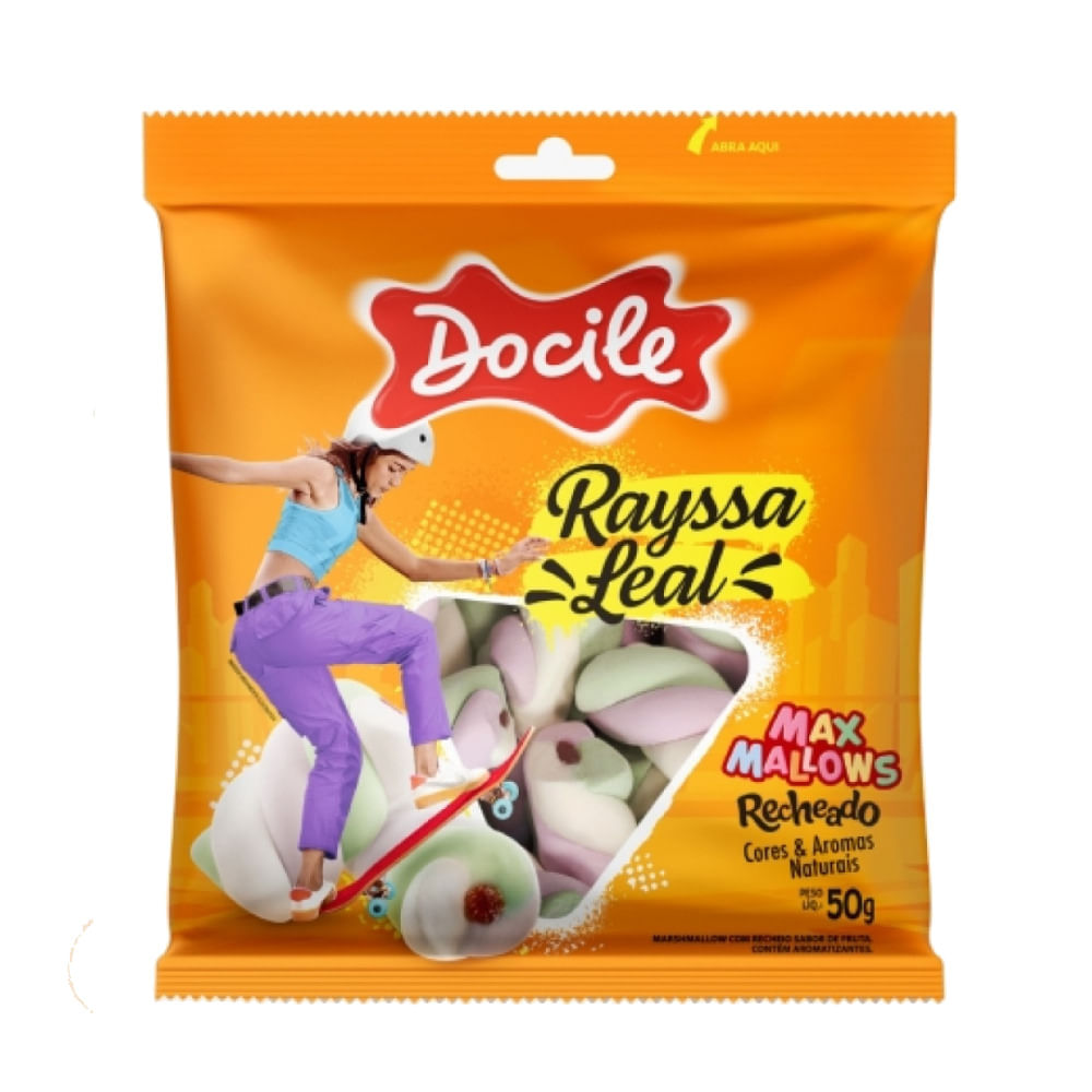 Marshmallow Docile Rayssa Leal Recheado Baunilha com Morango 50g ...