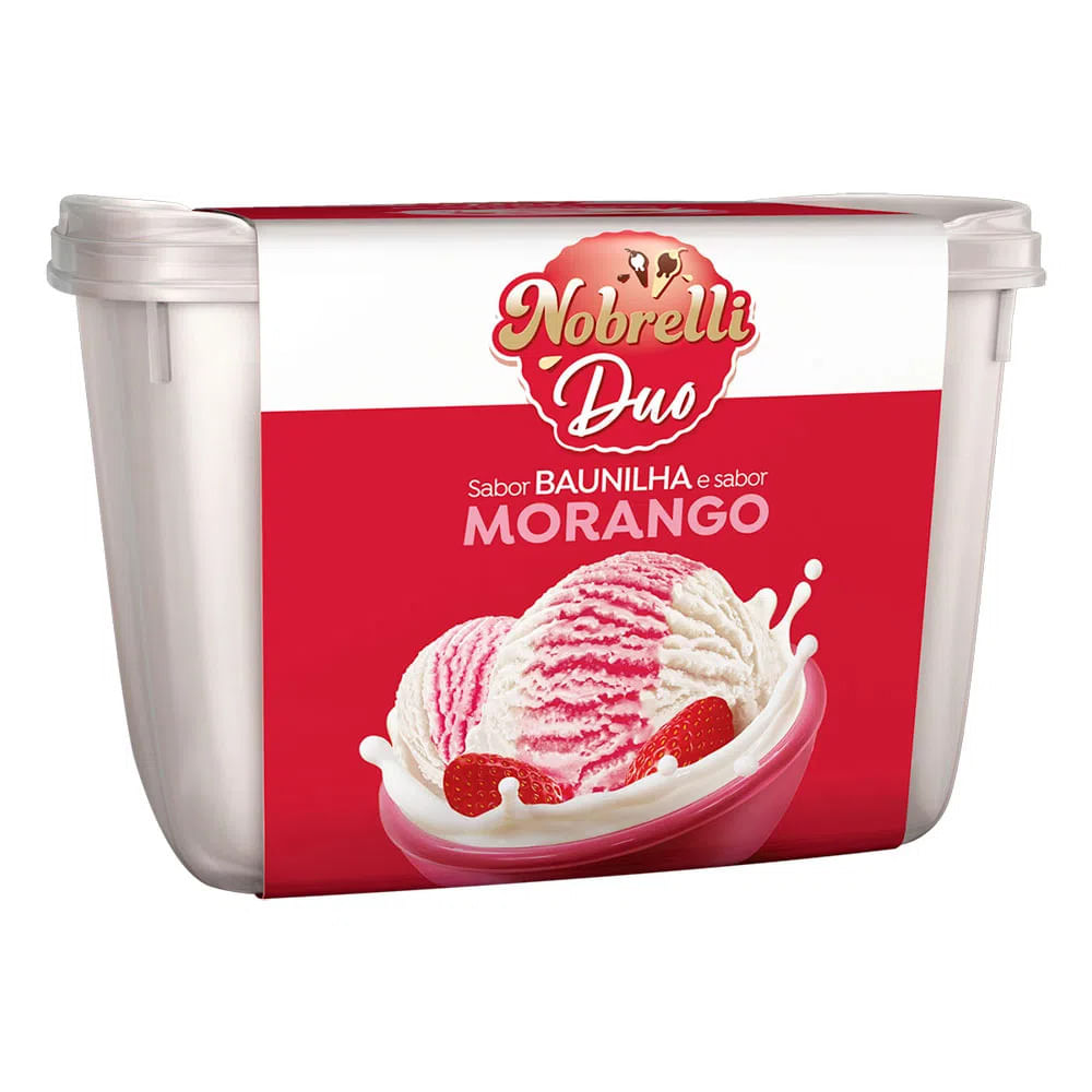 Sorvete Nobrelli Duo Baunilha e Morango Pote 1,3 Litros | Bretas ...