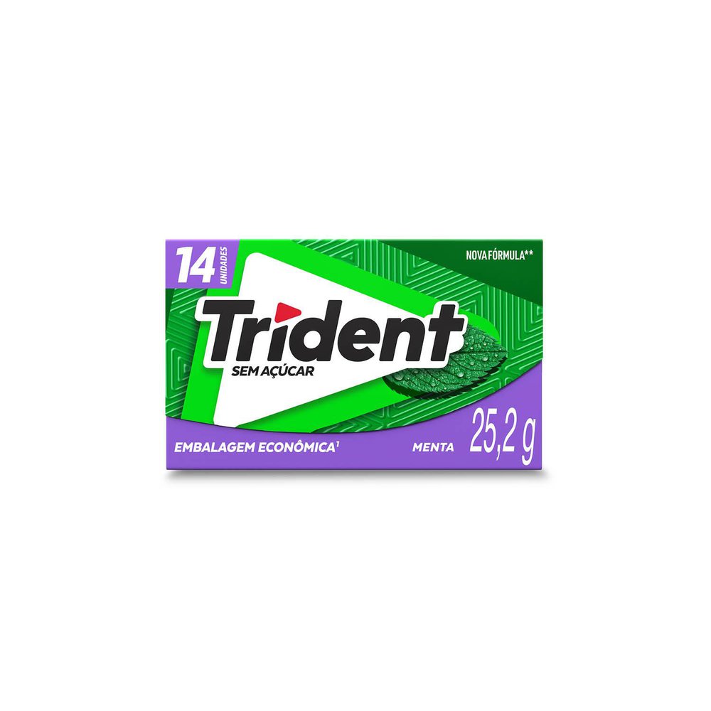Chiclete Trident Menta 25,2g Embalagem Econômica c/ 14 Unid | Bretas ...