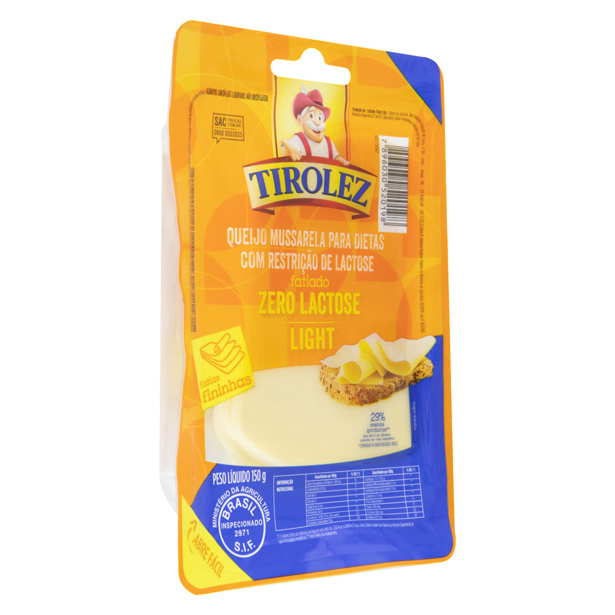 Queijo Mussarela Tirolez Fatiado Light Zero Lactose 150g | Bretas ... Queijo Mussarela Tirolez Fatiado Light Zero Lactose 150g | Bretas ...