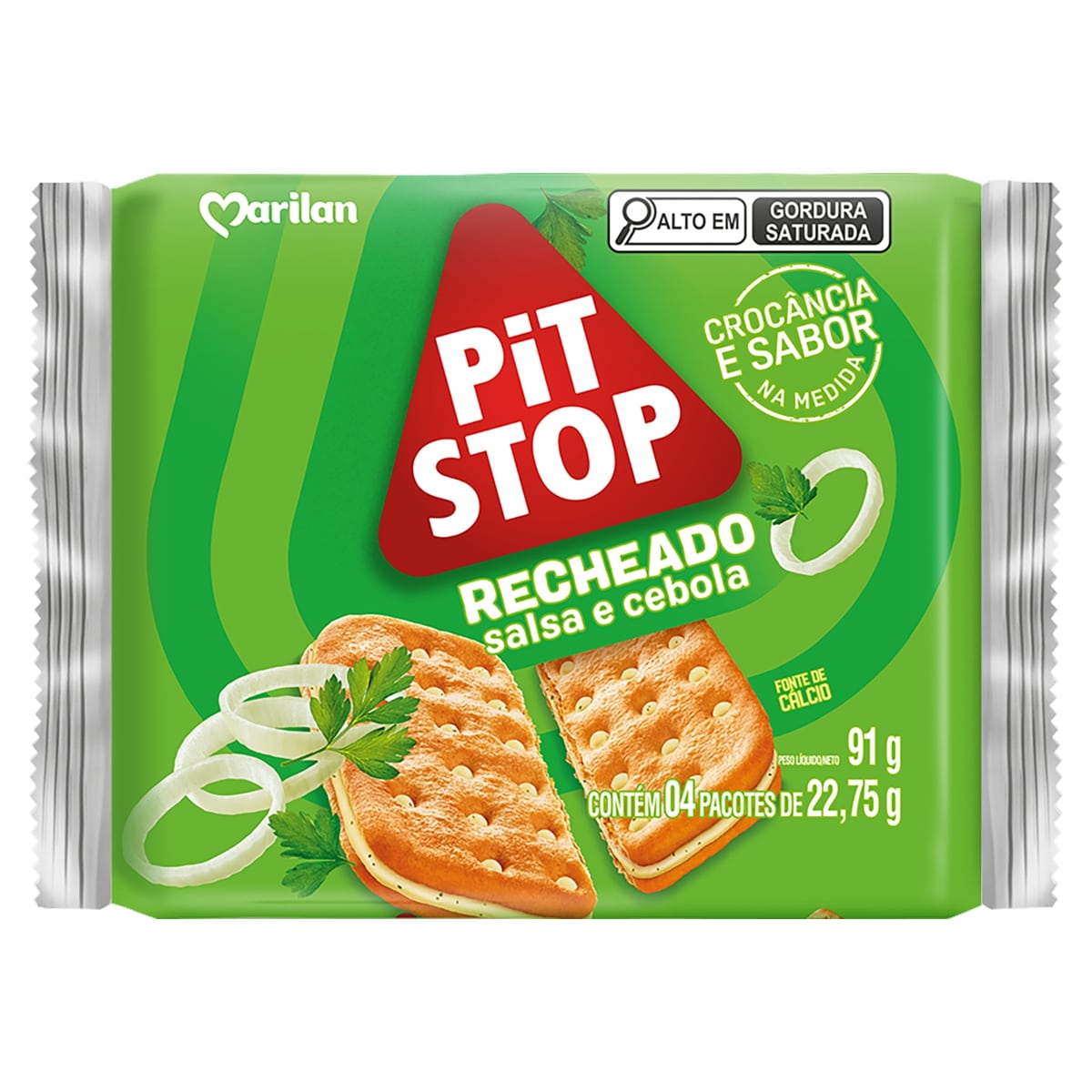 Biscoito Marilan Pit Stop Salsa e Cebola 91g 4 Unid de 22.75g Cada | Bretas Supermercado