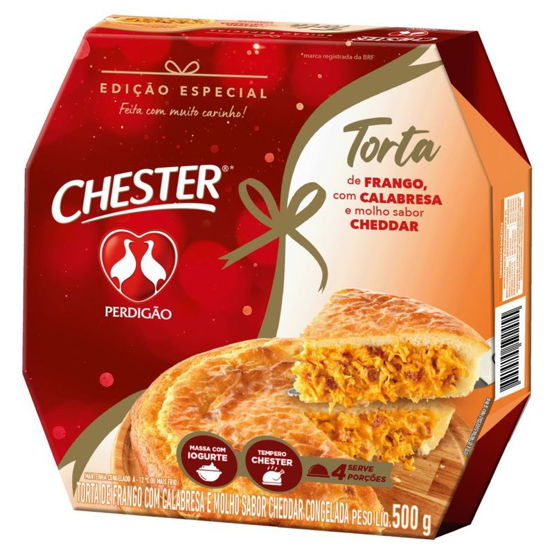 Torta Perdigão Chester Frango c/ Calabresa e Molho Cheddar Congelada ...