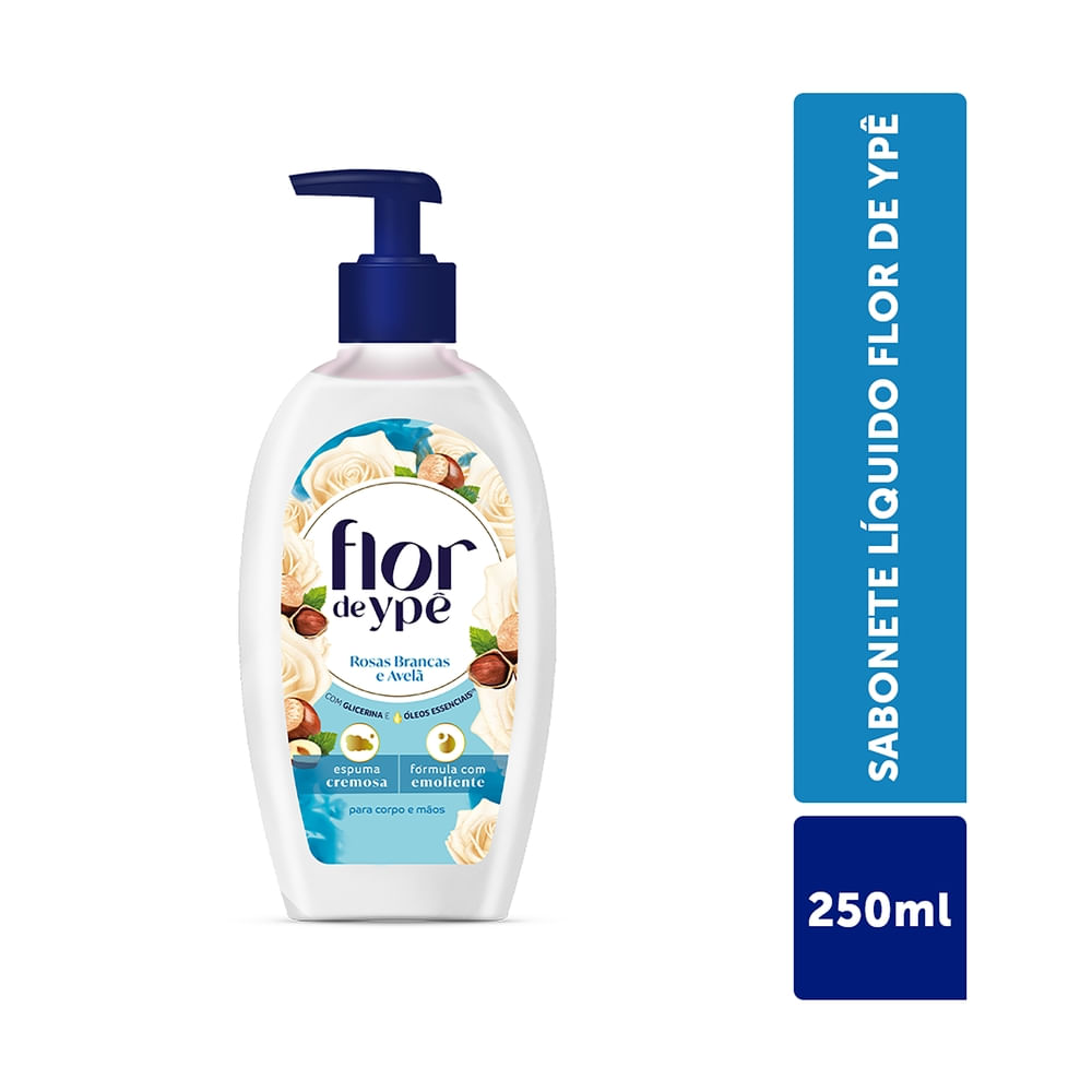 Sabonete Líquido Flor de Ypê para Corpo e Mãos Rosas Brancas e Avelã ...