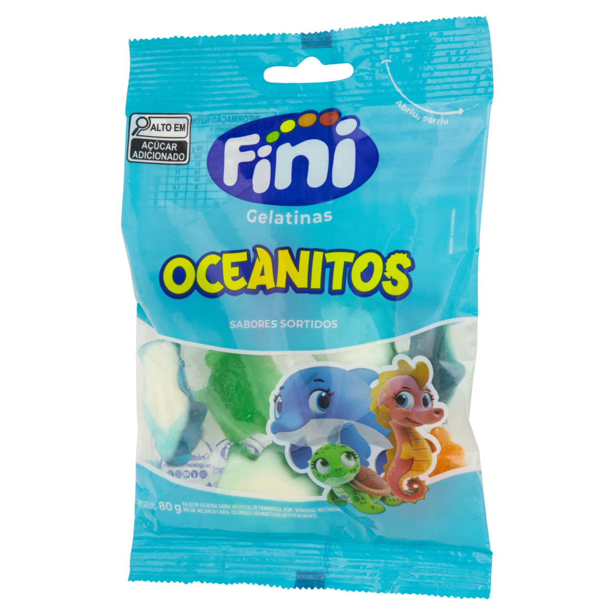 Bala Gelatina Fini Sortida Oceanitos 80g | Bretas Supermercado